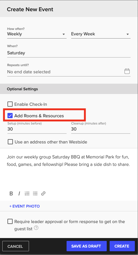 How to Create an Event