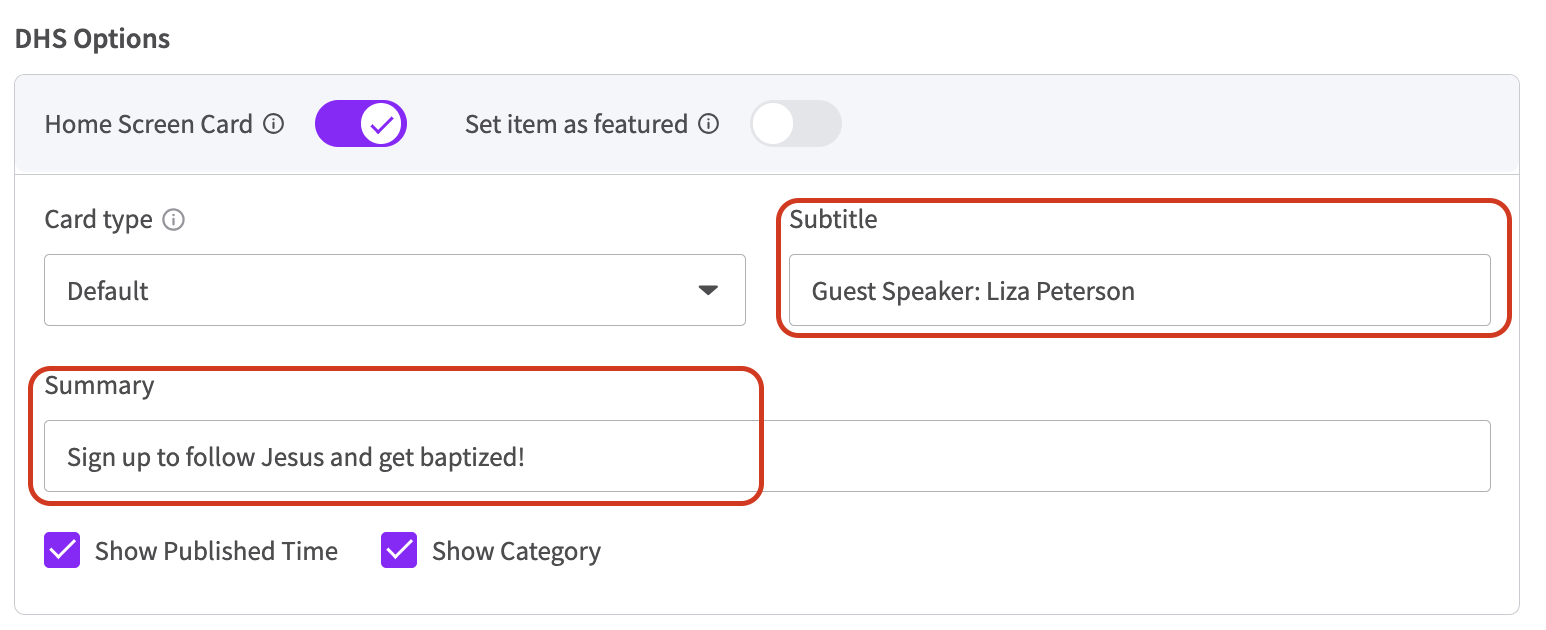 How to Change the DHS Card Texts