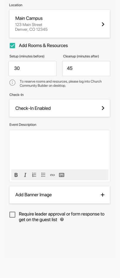 How to Create Events in the App
