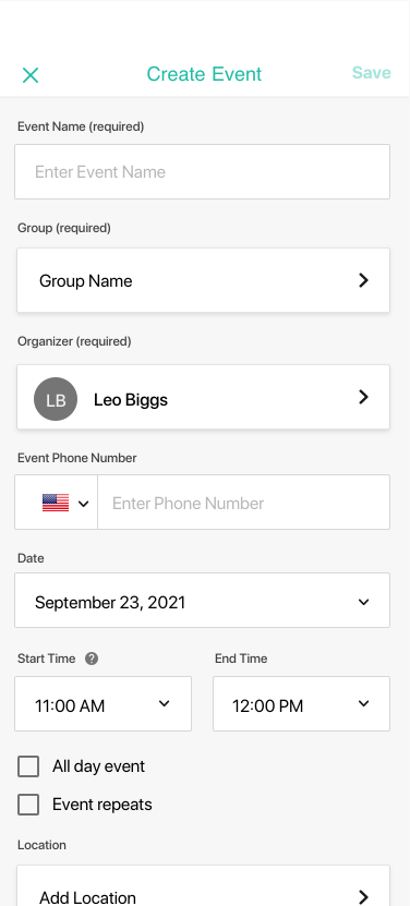 How to Create Events in the App
