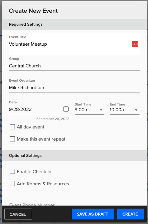 How to Create an Event