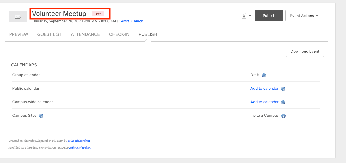 How to Create an Event