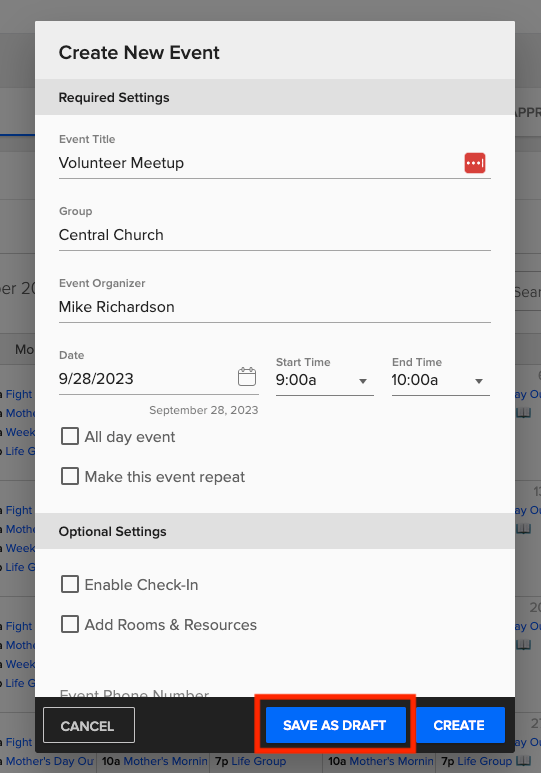 How to Create an Event