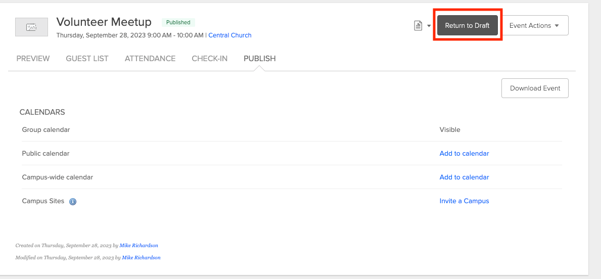 How to Create an Event