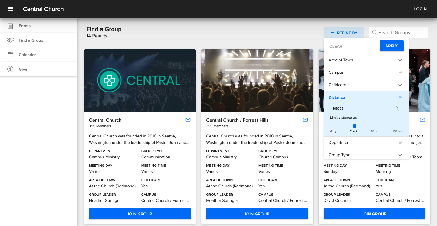 Learning about Public Group Finder
