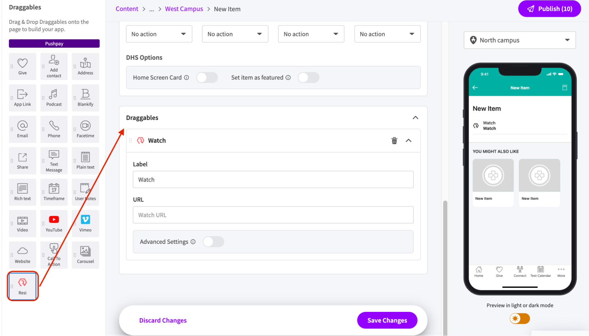 How to Add the Resi Draggable