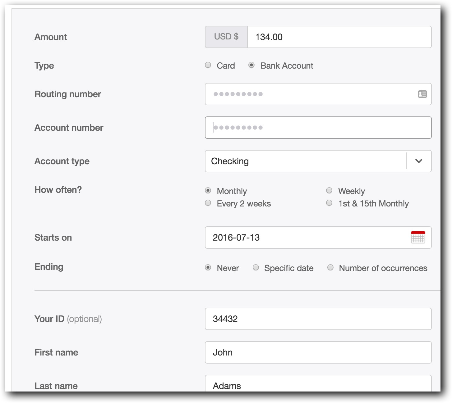 How to Edit Gift Entry Recurring Schedule