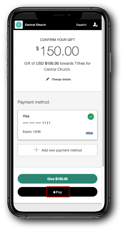 How to Give Using Apple Pay