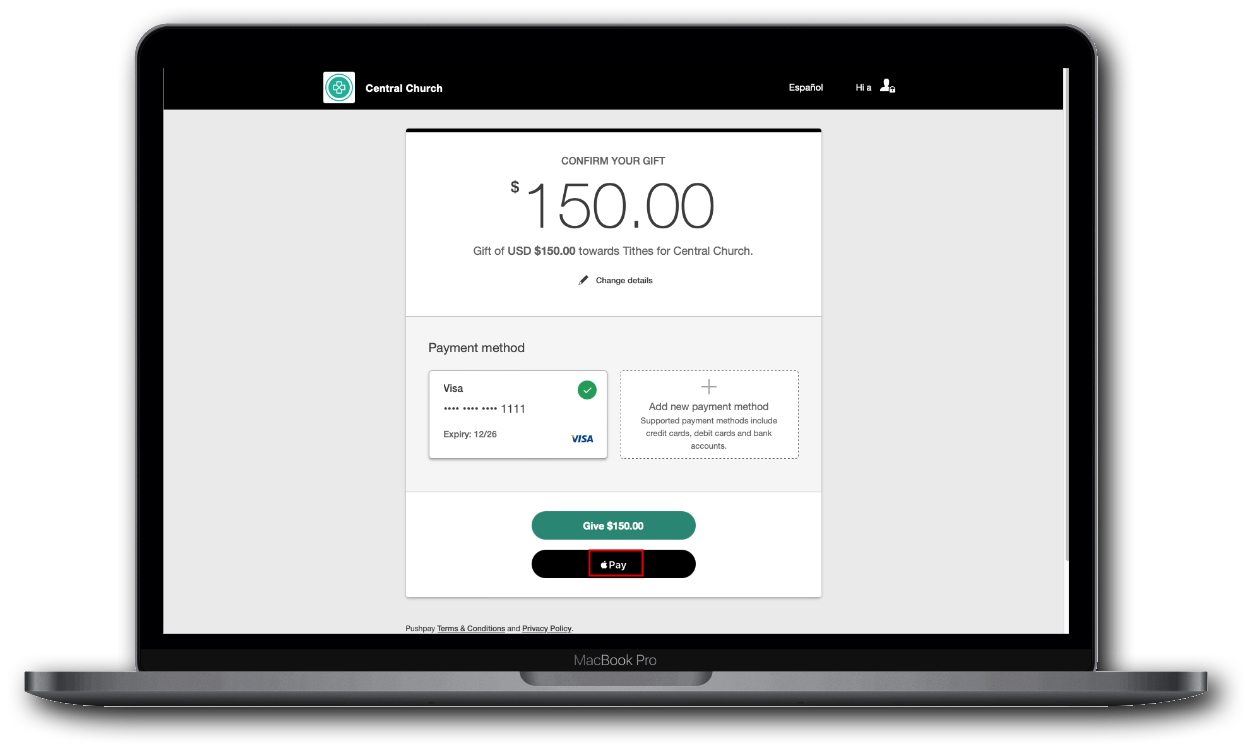 How to Give Using Apple Pay