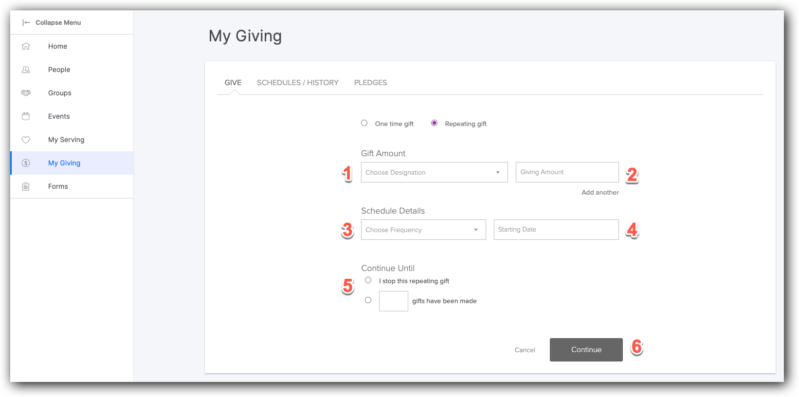 How to Give via Pushpay ChMS