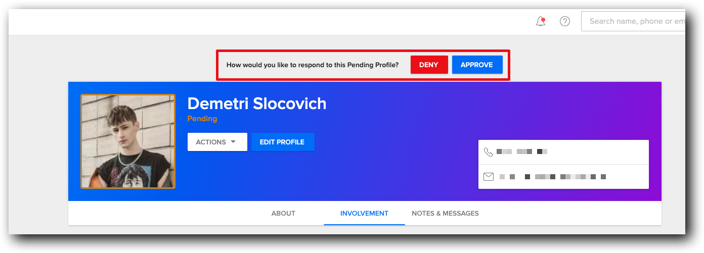 How to Manage Pending Profiles