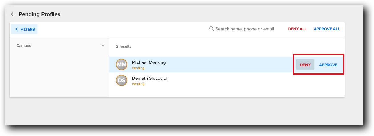 How to Manage Pending Profiles