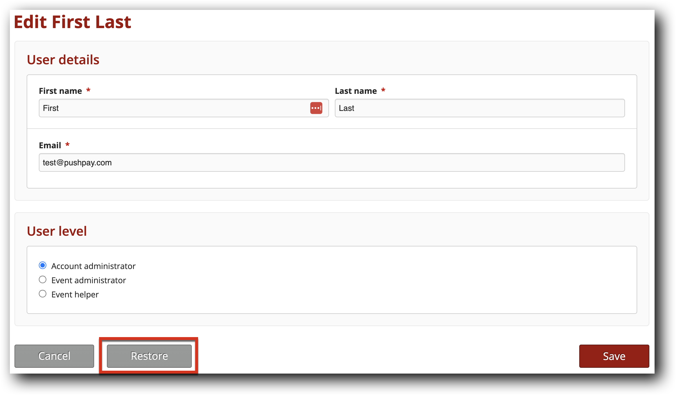 How to Manage Users on Pushpay Events