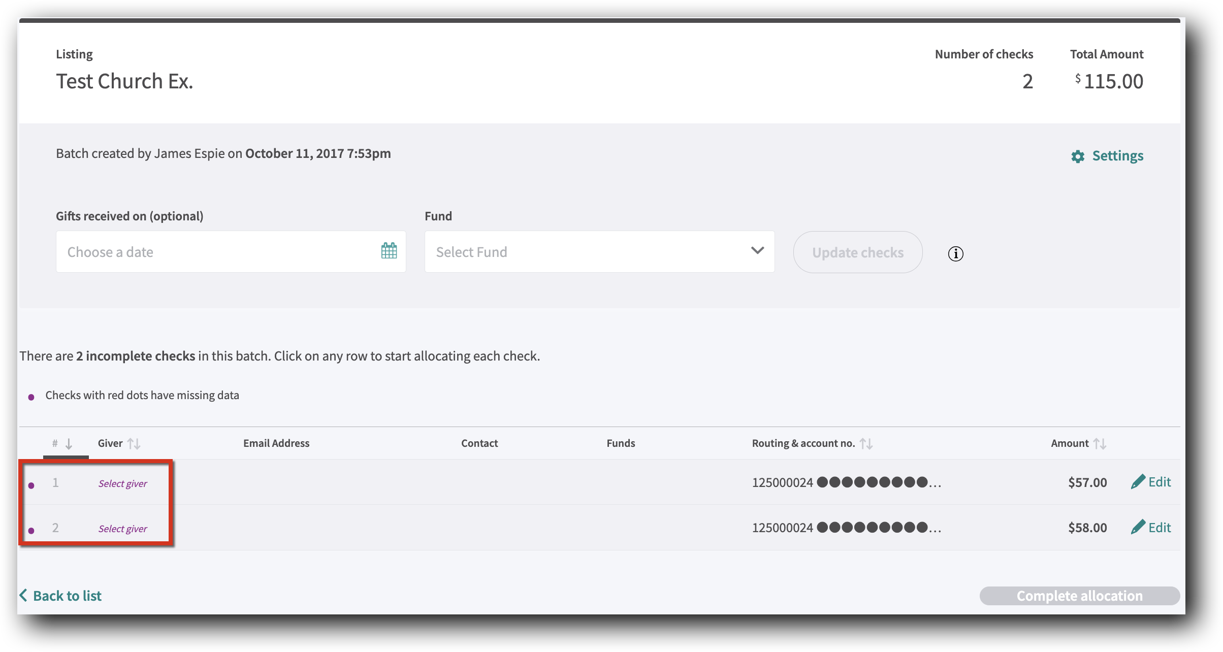 How to Process Checks: Step 3 - Allocating Checks