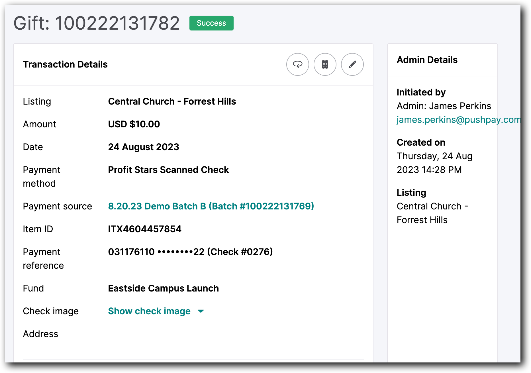 How to Process Checks: Step 4 - Viewing Previous Batches
