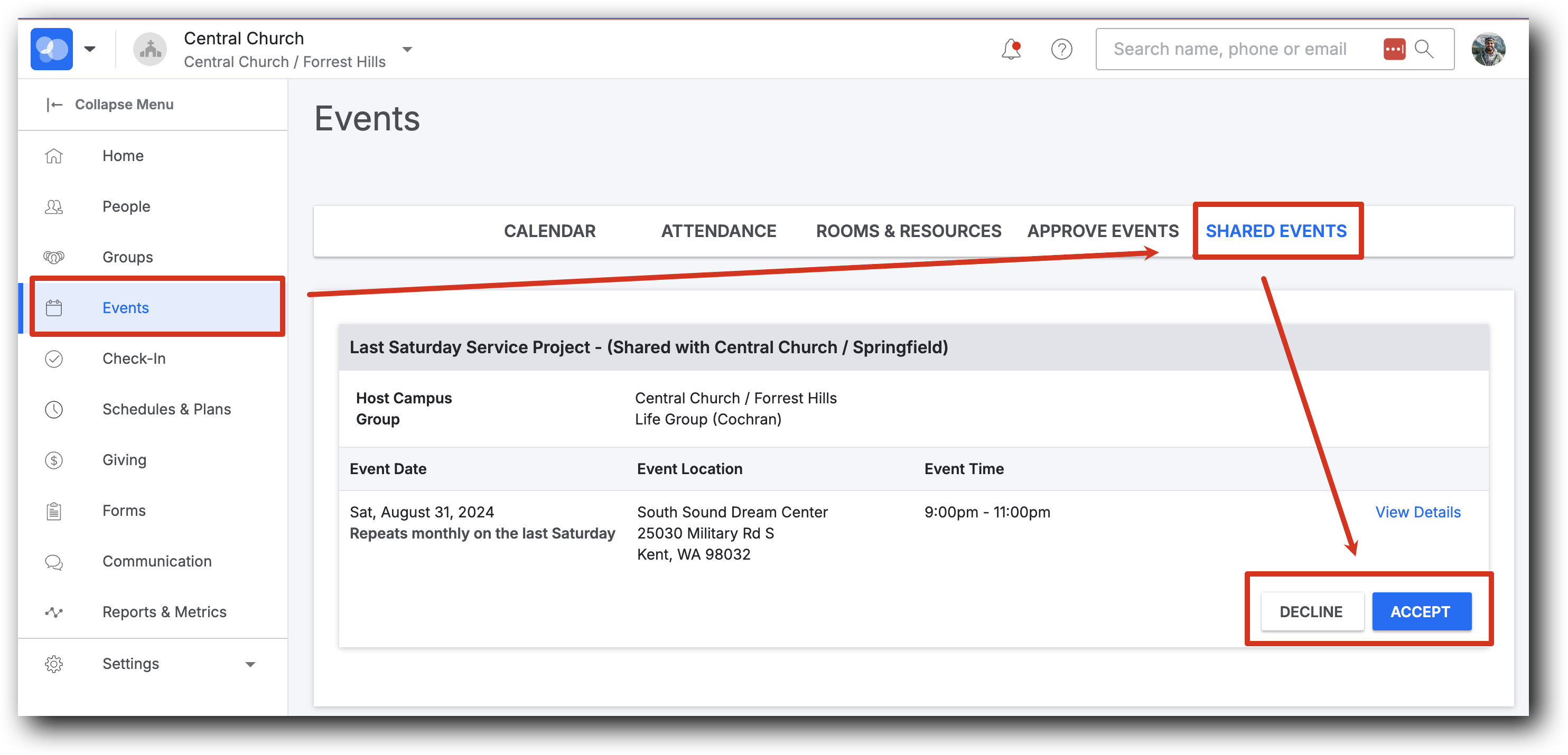 How to Send Event Invites in ChMS