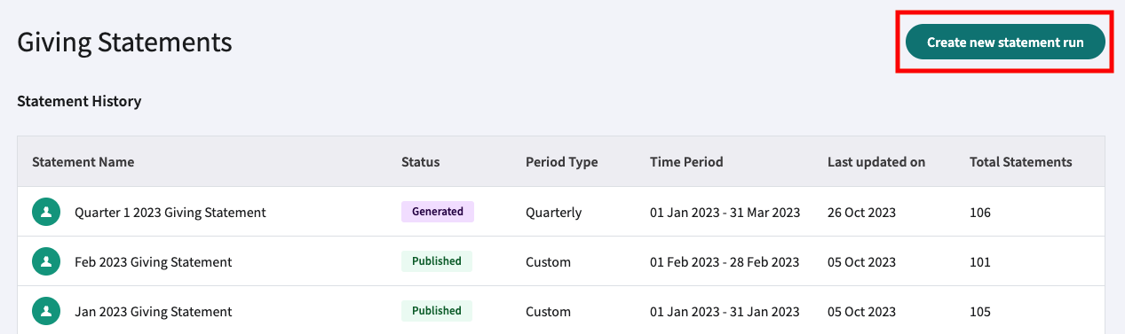 How to Send Giving Statements: Step 1 - Configure