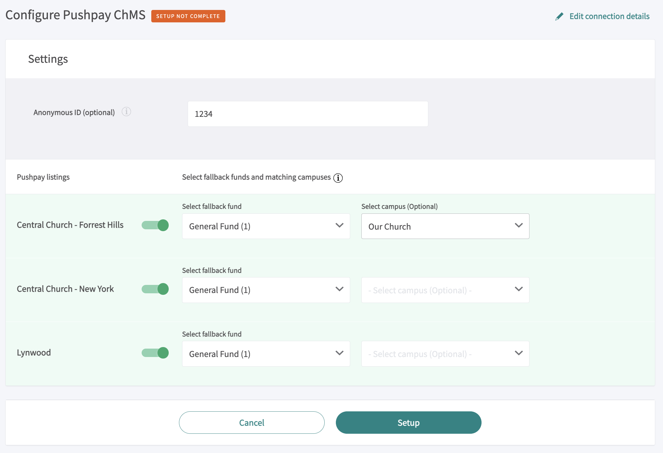 How to Set up the One-way Integration with Pushpay ChMS (previously CCB)