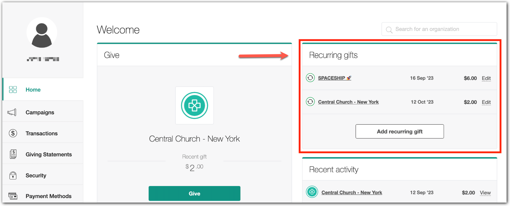 How to Edit or Cancel Your Recurring (or Scheduled) Gift from your ...