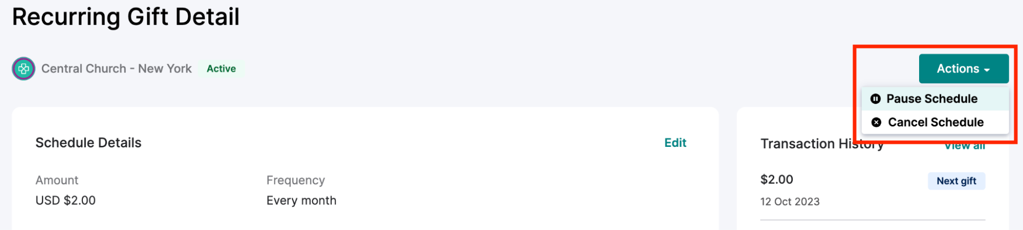 How to Update Your Recurring (or Scheduled) Gift