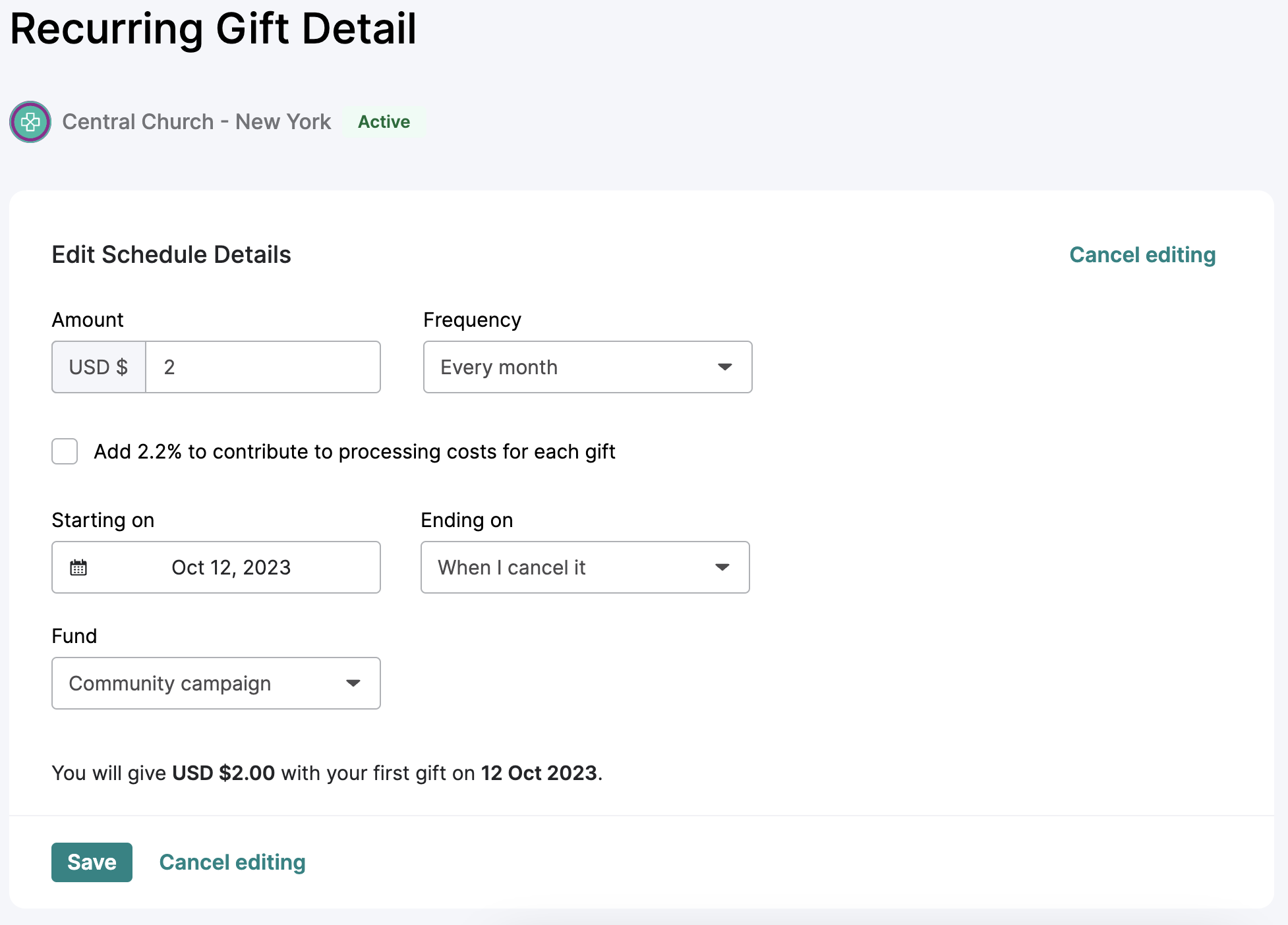 How to Update Your Recurring (or Scheduled) Gift