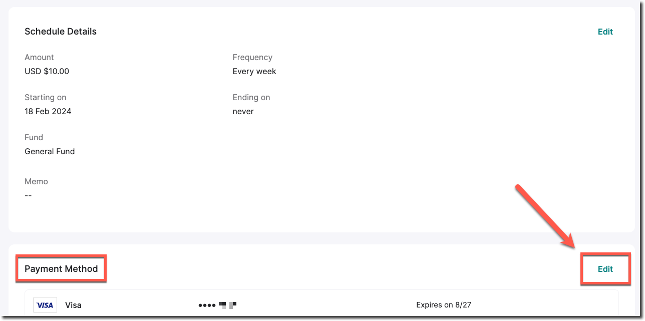 How to Update an Expired Payment Method Tied to a Recurring Gift