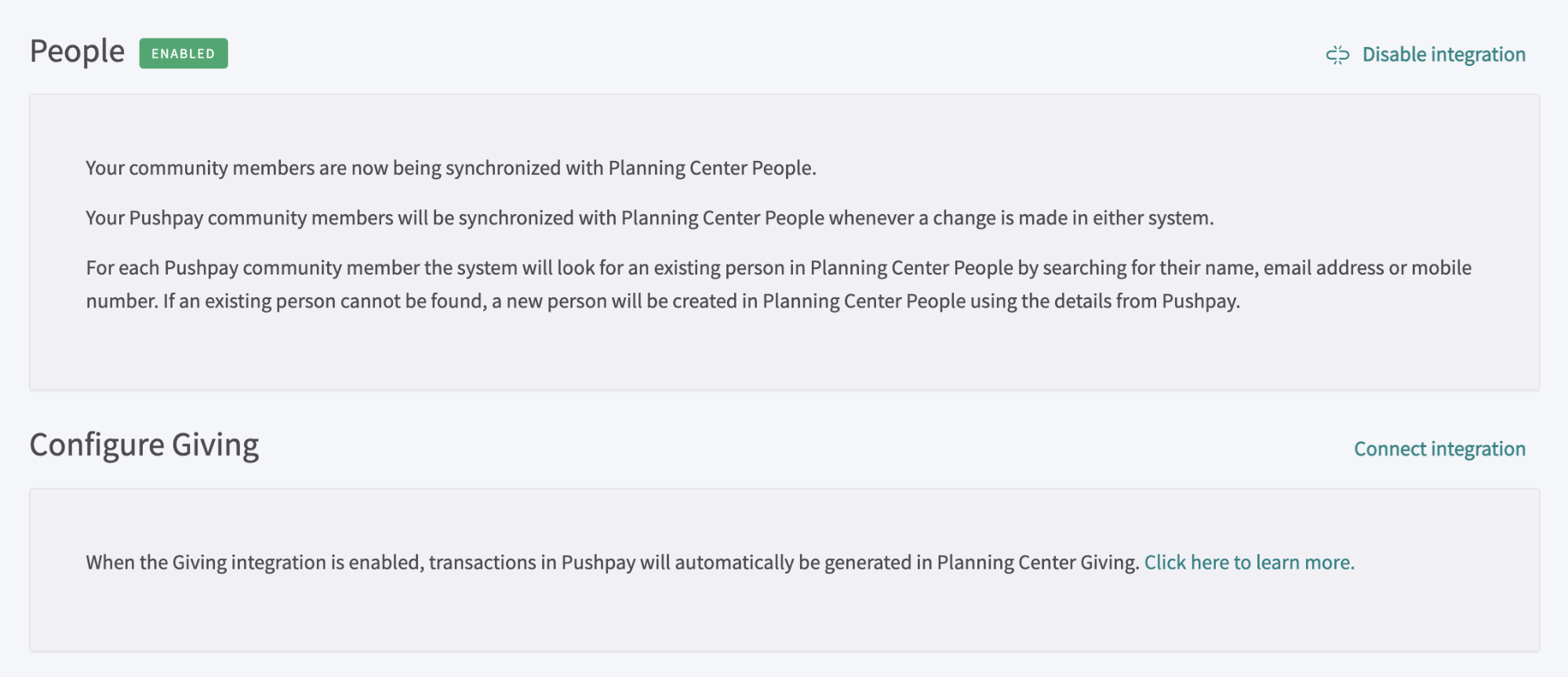 How to set up the Planning Center Giving Integration