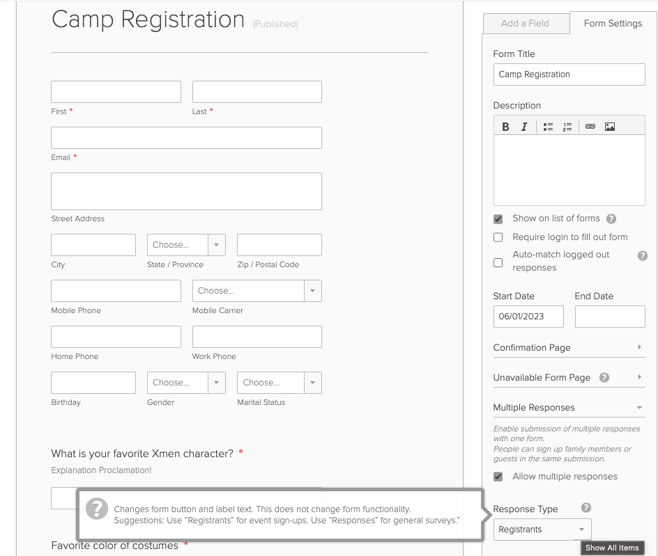 Learning about Forms