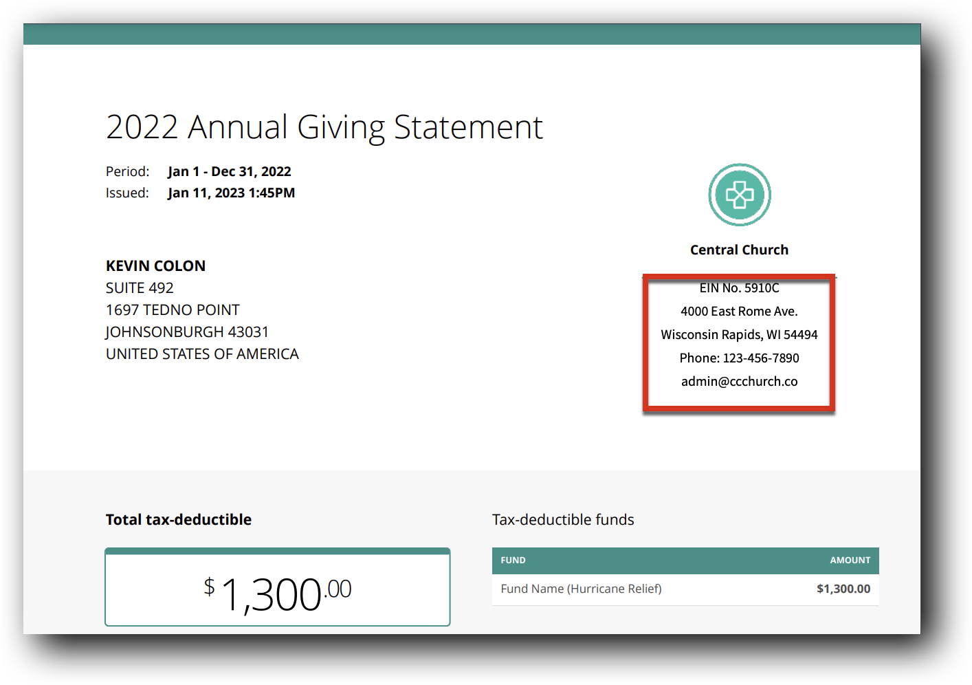 Learning about Giving Statement Contact Details