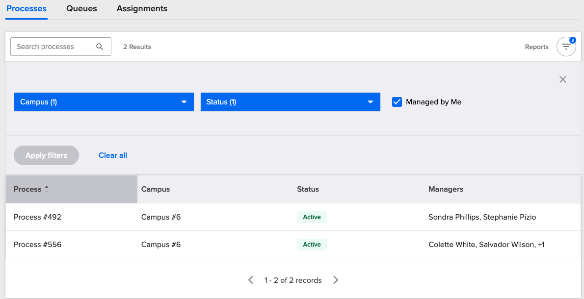 Learning about Multi-Site Process Filters