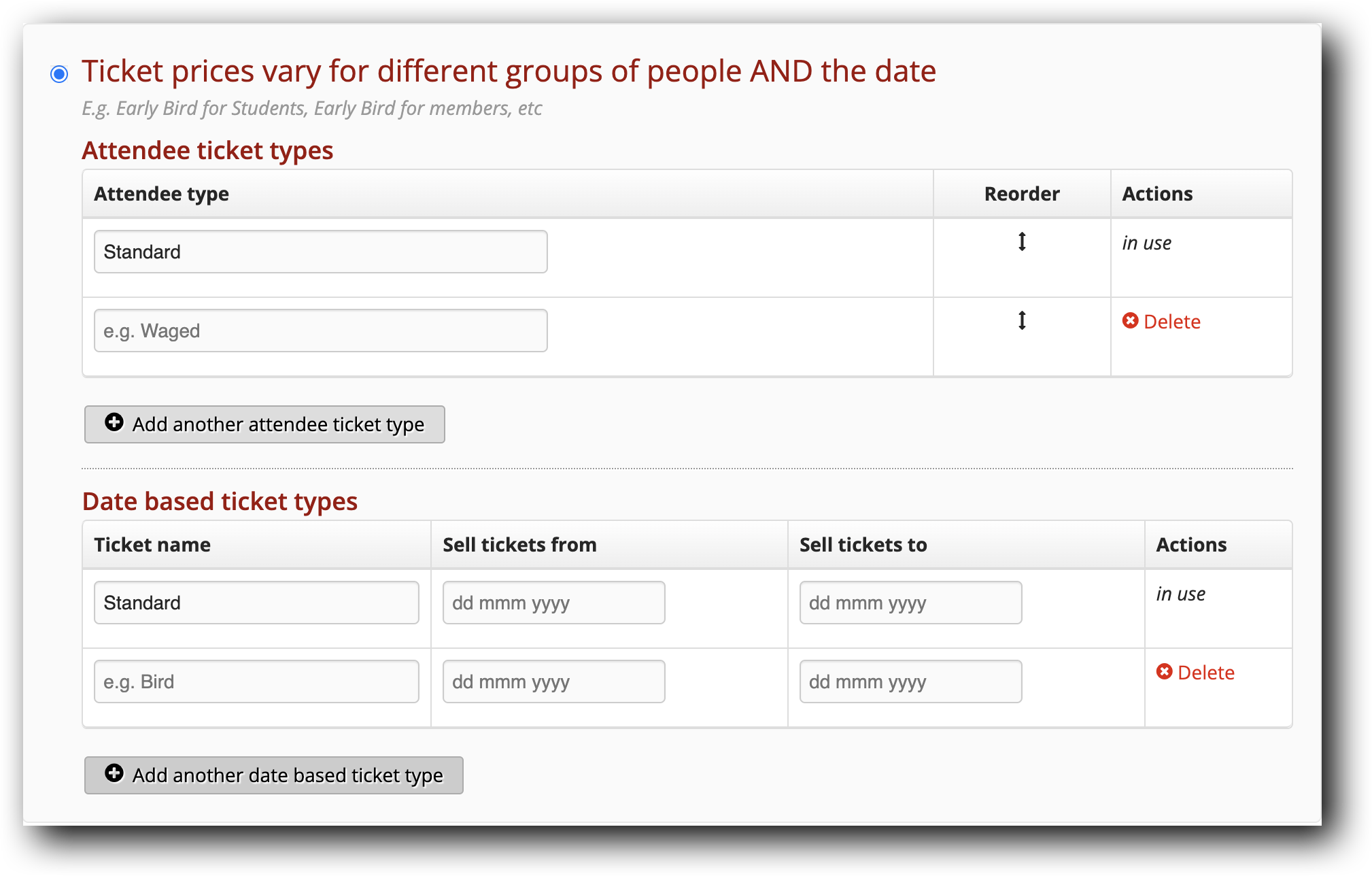 Learning about Ticket Types and Prices