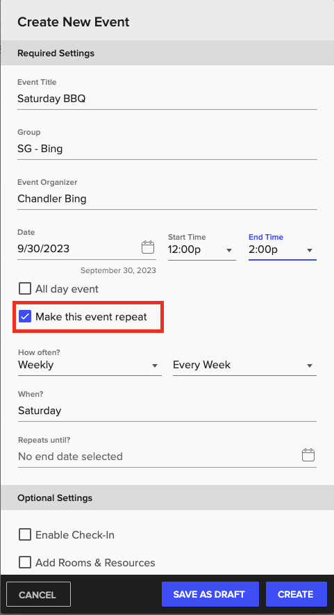 How to Create an Event