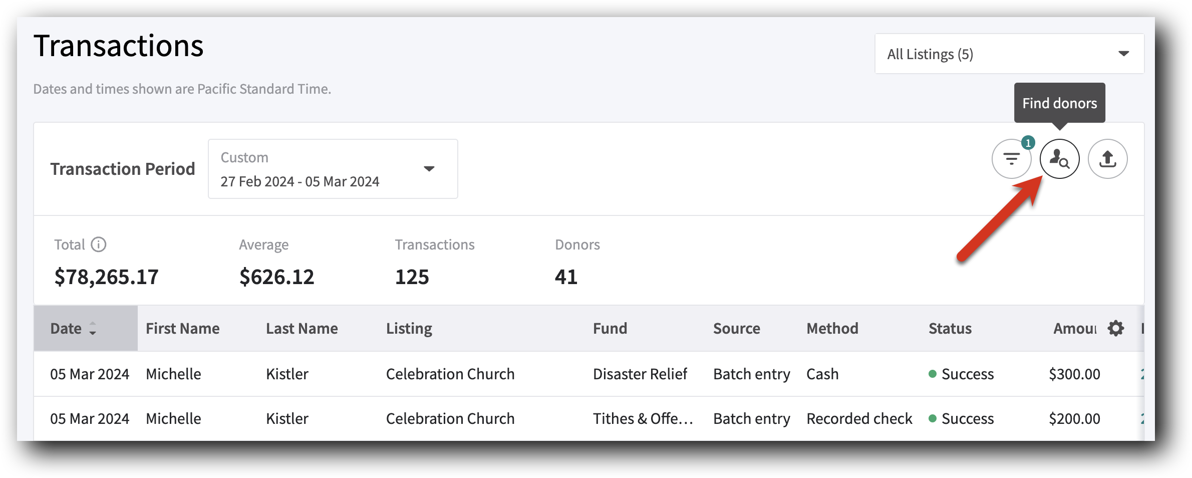 How to Use People Search from the Transactions Page
