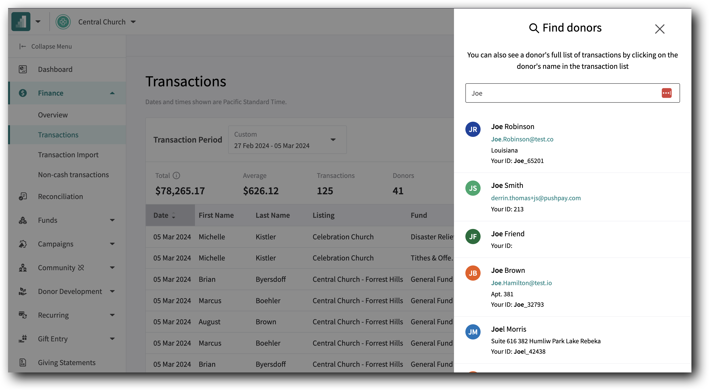 How to Use People Search from the Transactions Page