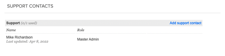 How to Add or Change Support Contacts