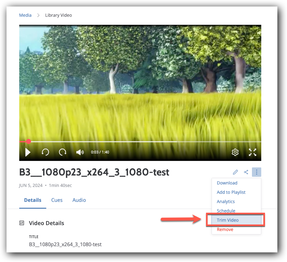 Trim a Library Video