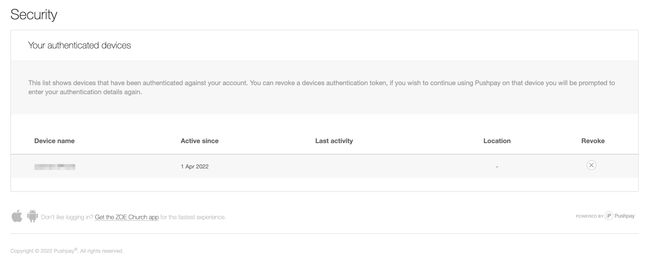 How to View or Remove Devices Connected to Your Pushpay Account