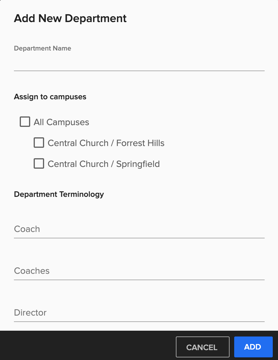 How to Create a Department