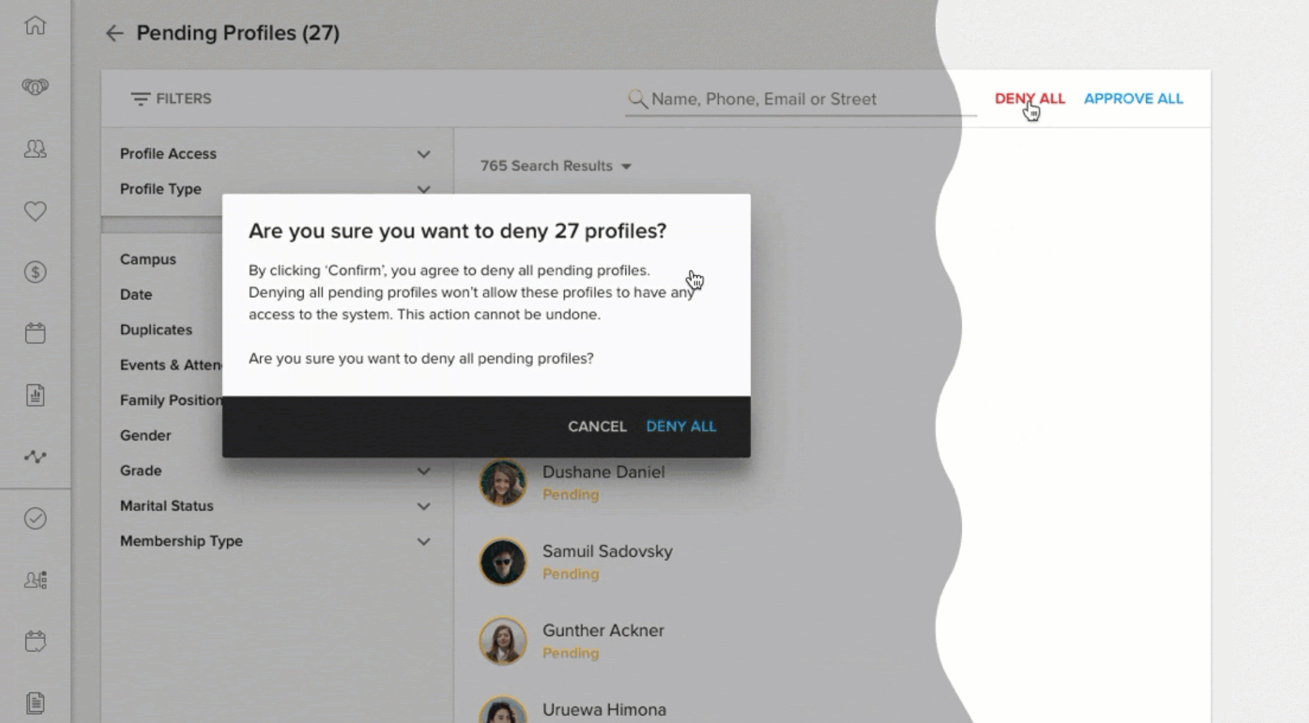 How to Manage Pending Profiles