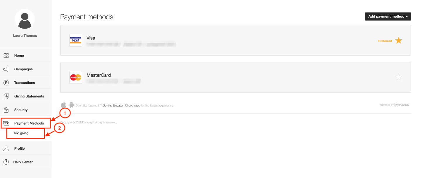 How to Update Your Text Giving Payment Method