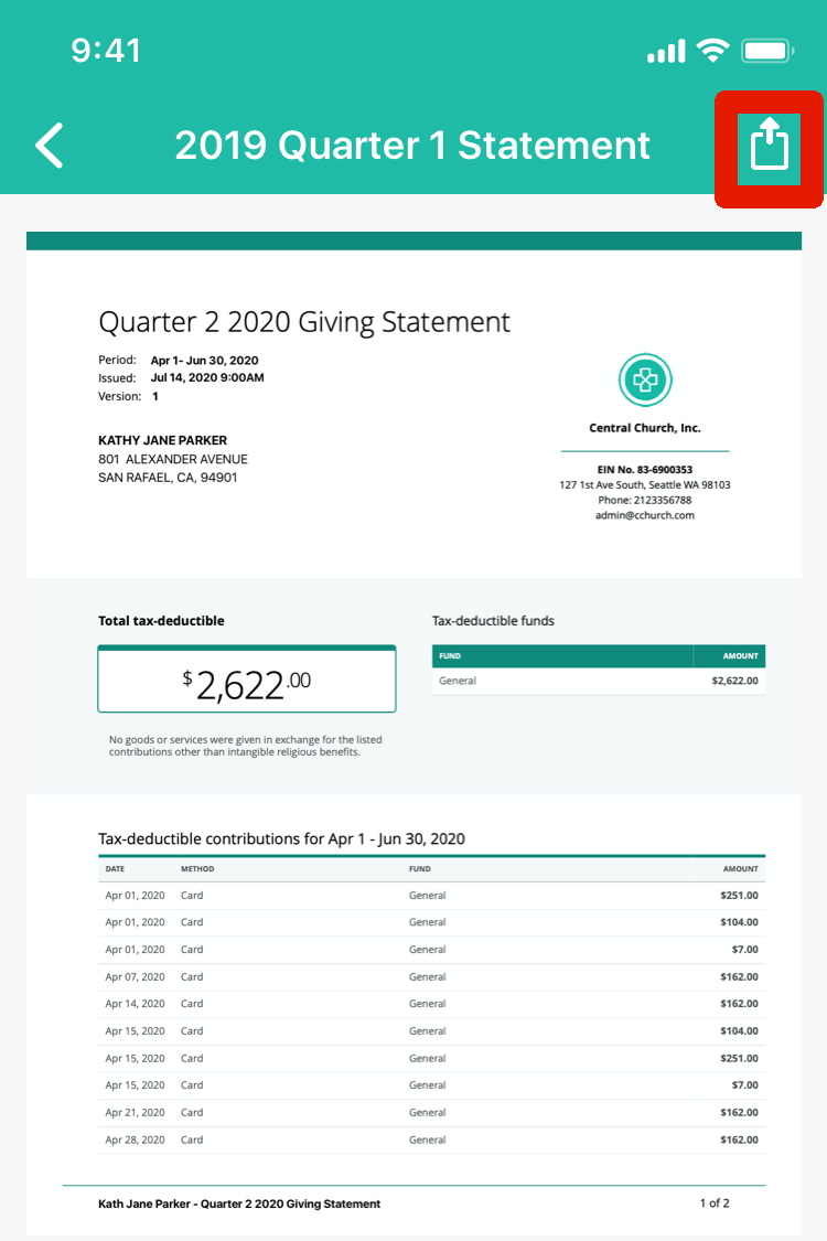 How to View Your Giving Statements in the App