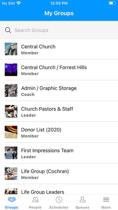 Learning about Our Church App Types