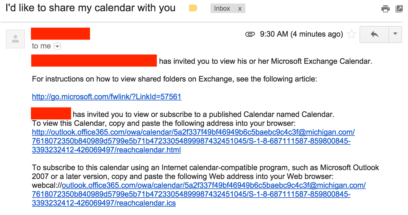 How to Get an iCal Link from Office365